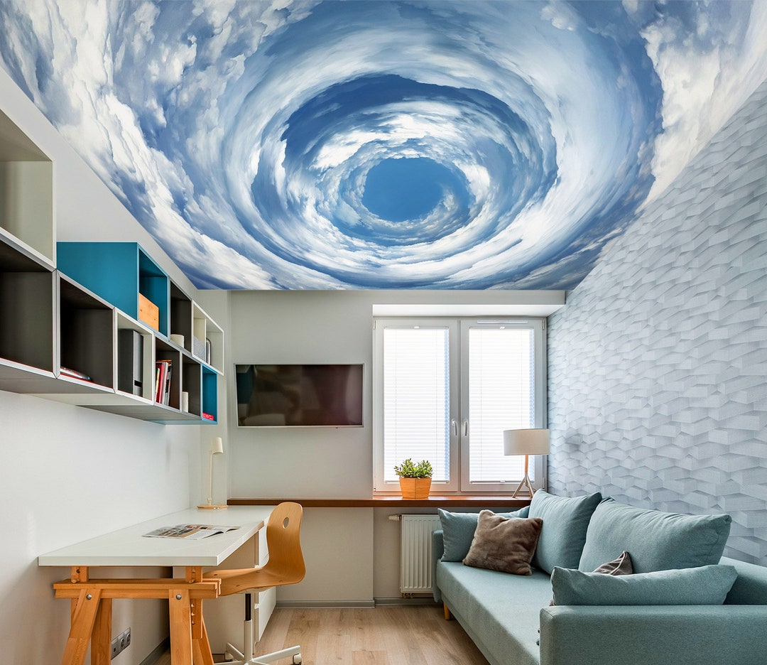 3D Cloud Vortex CA725 Ceiling Wallpaper Removable Self Adhesive ...