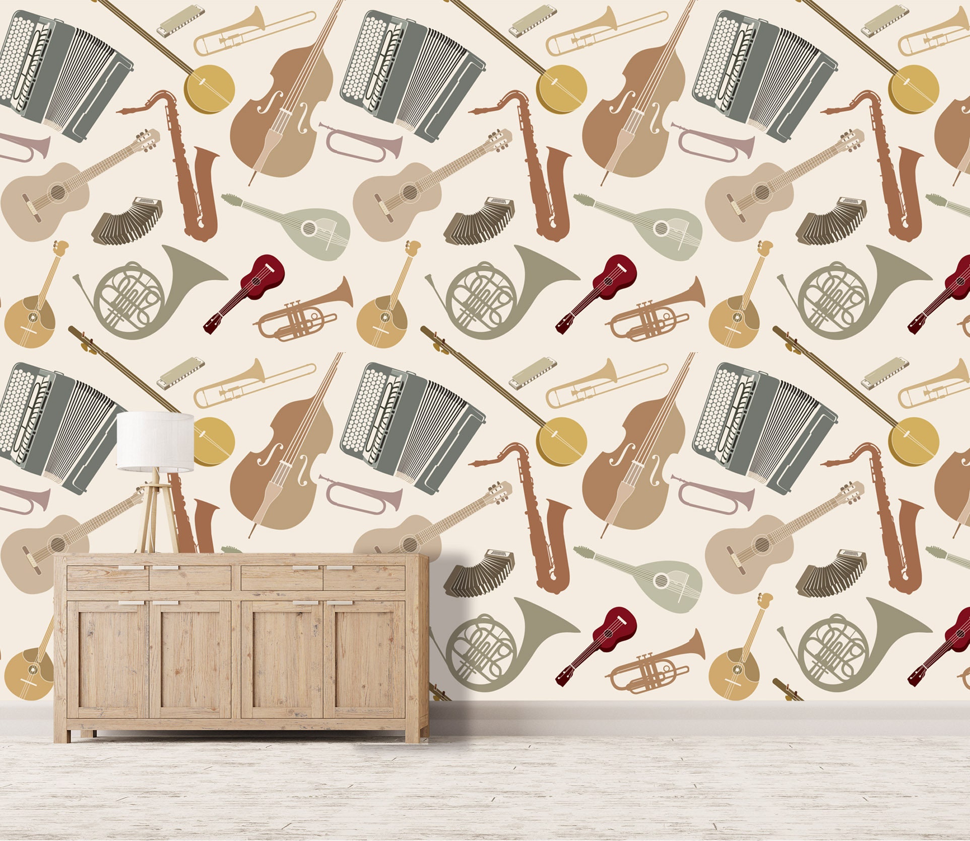 3D Music Instrument ART 119 Removable Wallpaper Self Adhesive Wallpaper ...