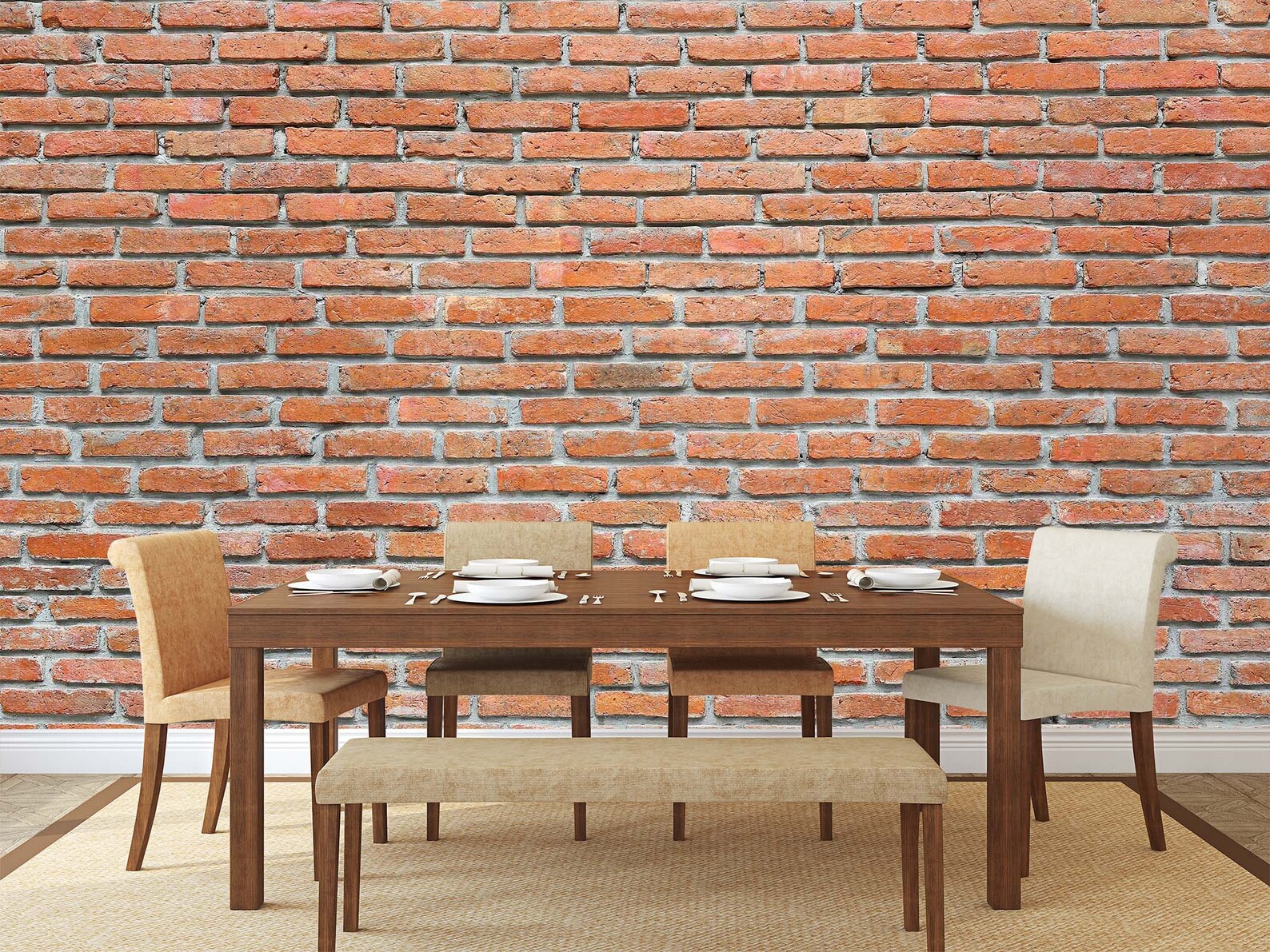 3D Red Wall FJFL028 Removable Wallpaper Self Adhesive Wallpaper Extra ...