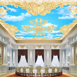 3D Yellow Texture CC160 Ceiling Wallpaper Removable Self - Etsy