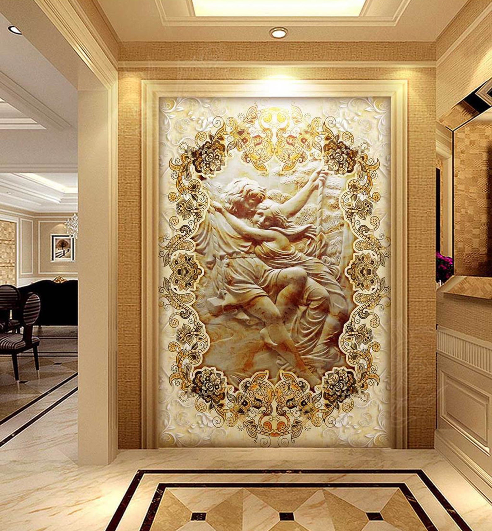 3D Sculpture E89 Removable Wallpaper Self Adhesive Wallpaper - Etsy