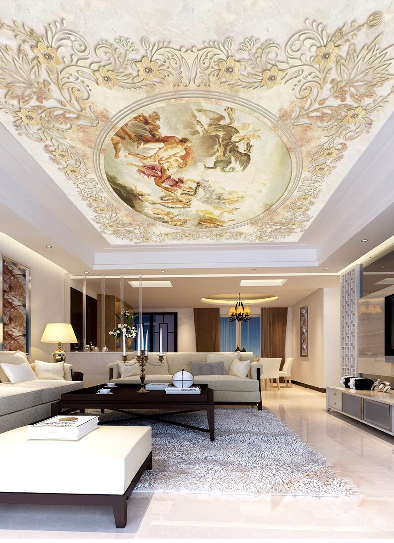 3D Yellow Texture C116 Ceiling Wallpaper Removable Self - Etsy