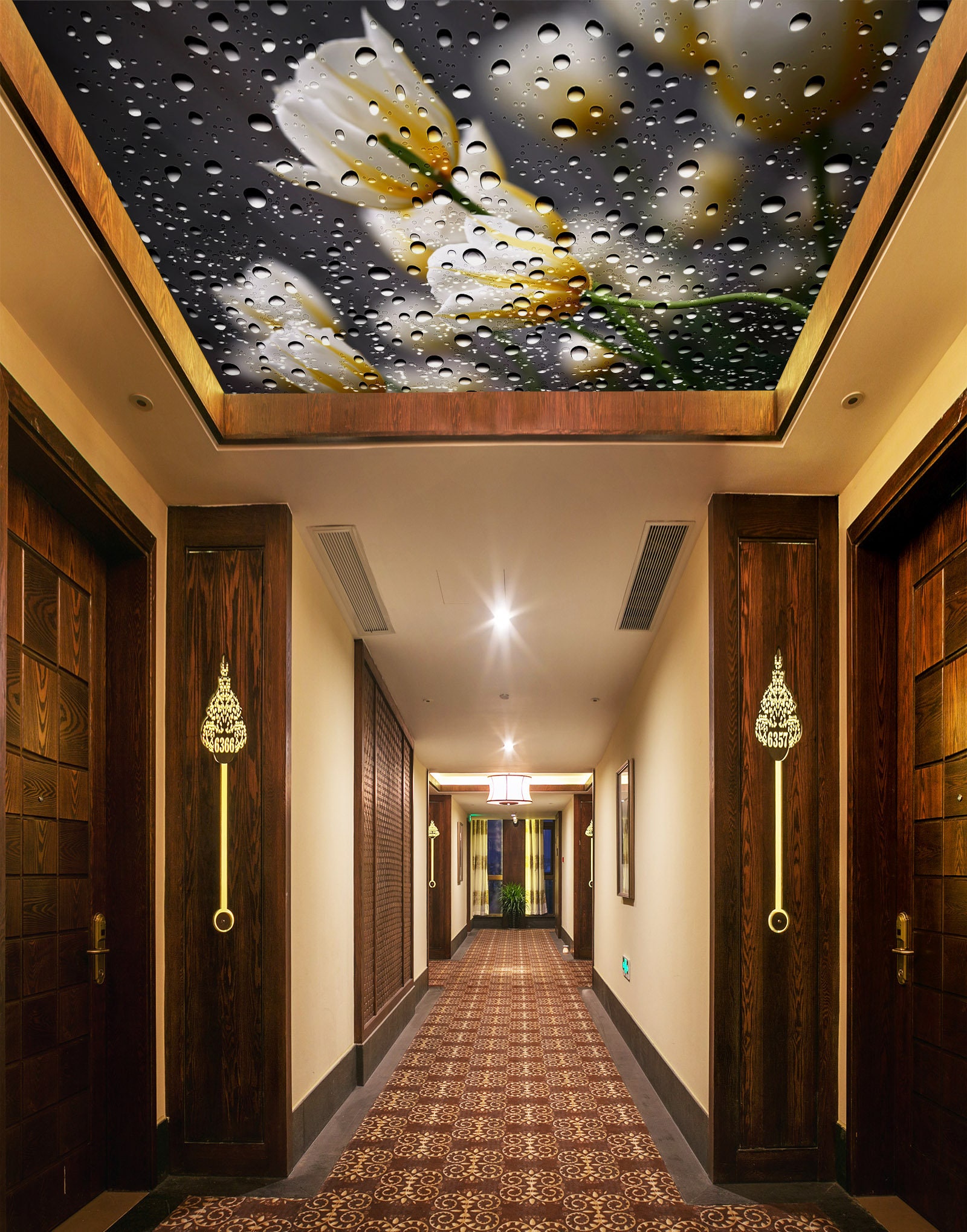 3D White Tulips CA2400 Ceiling Wallpaper Removable Self | Etsy