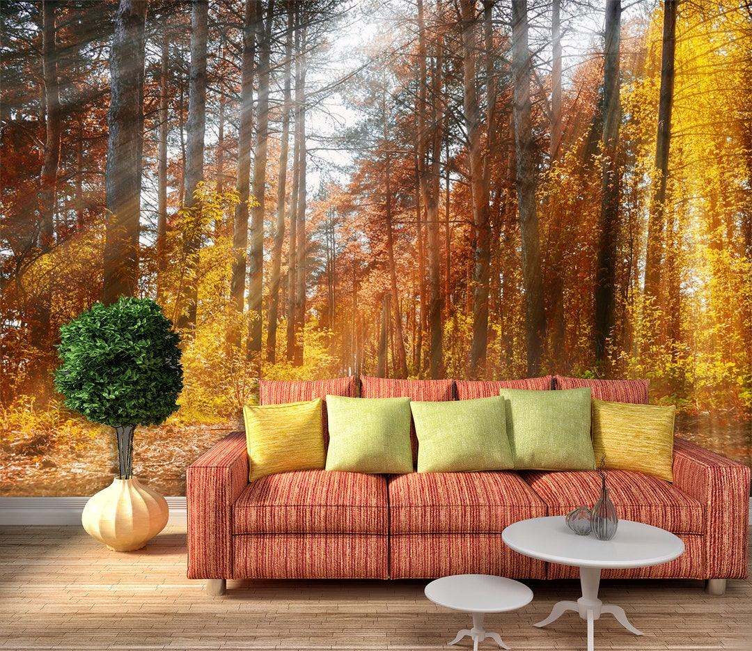 3D Sunny Autumn Forest R4685 Removable Wallpaper Self Adhesive ...
