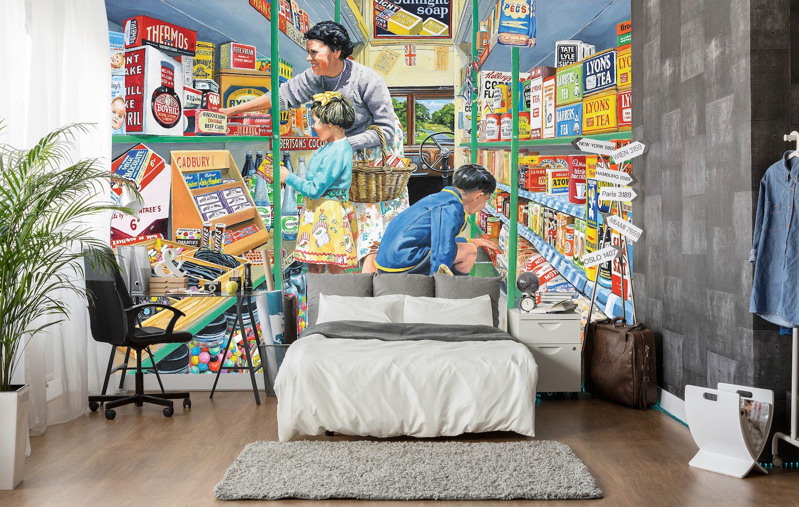3D Grocery Store Snacks A988 Removable Wallpaper Self Adhesive ...