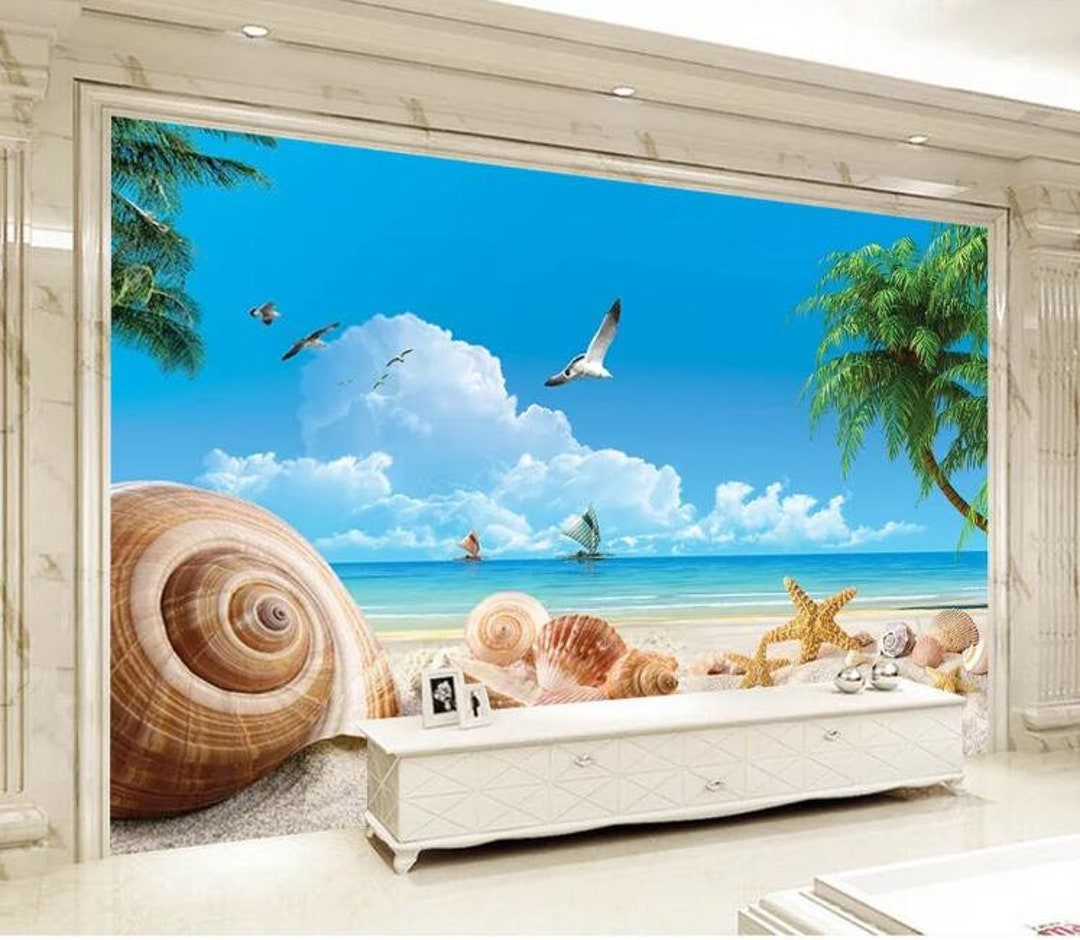 3D Ocean View E405 Removable Wallpaper Self Adhesive Wallpaper Extra ...