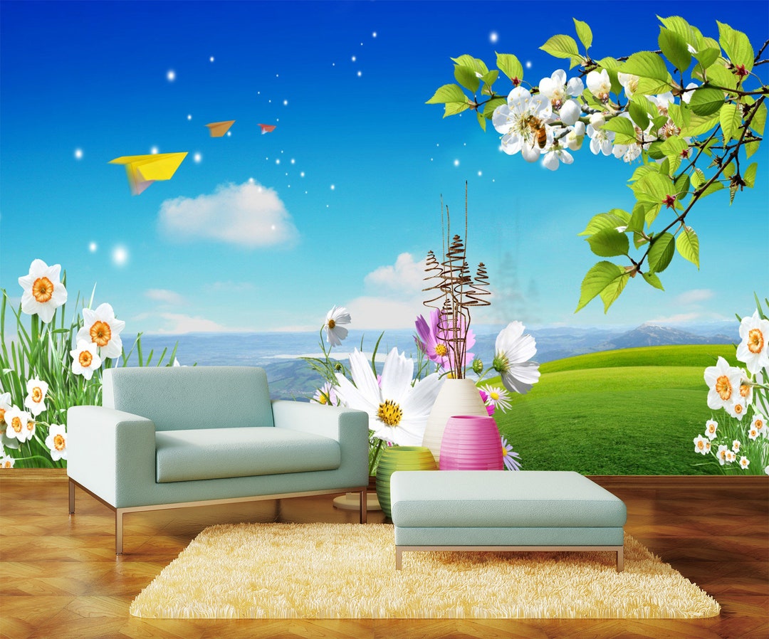 3D Paper Airplane R11348 Removable Wallpaper Self Adhesive Wallpaper ...