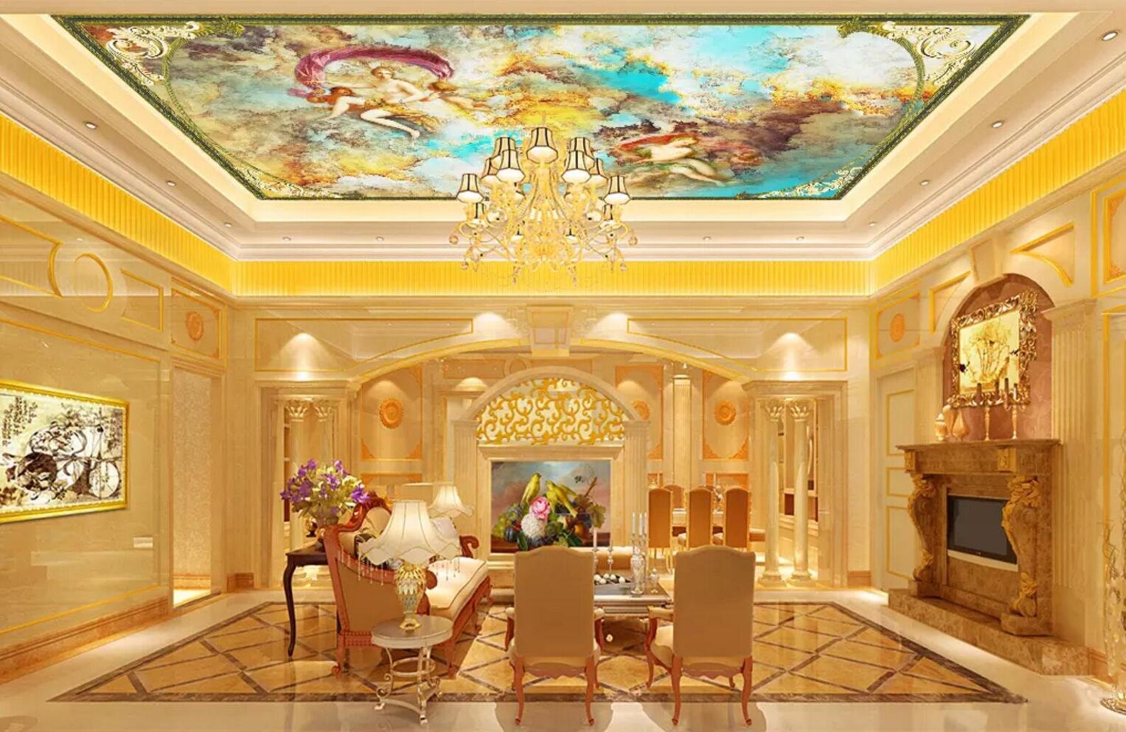 3D Yellow Texture C129 Ceiling Wallpaper Removable Self - Etsy