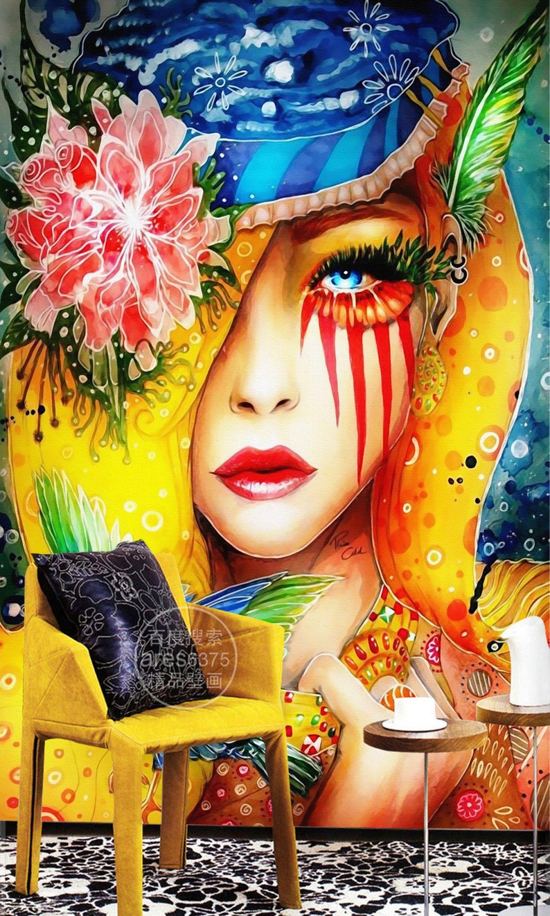 3D Abstract Girl E30 Removable Wallpaper Self Adhesive - Etsy