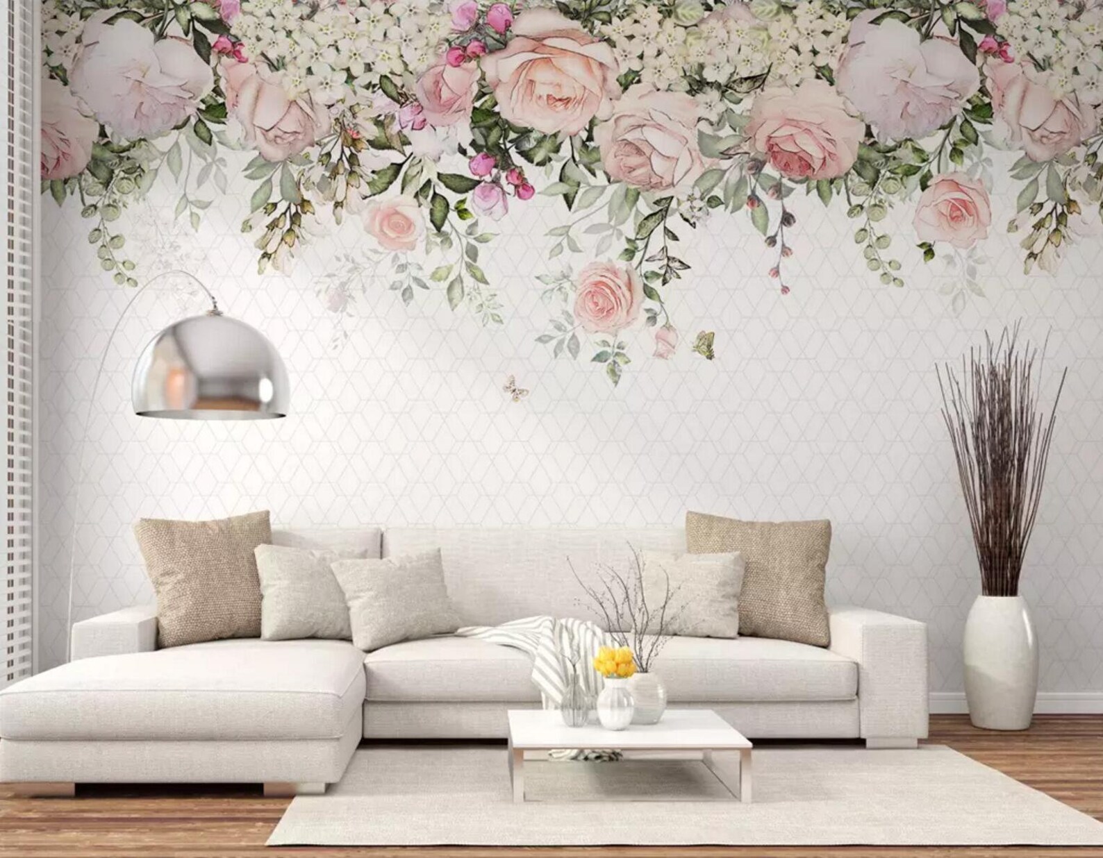 3D Pink Flowers L176 Removable Wallpaper Self Adhesive Wallpaper Extra ...