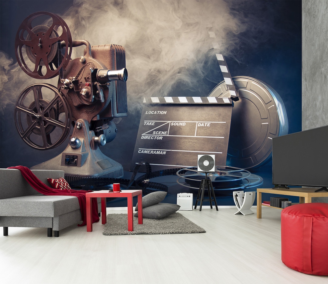 3D Movie Projector R6771 Removable Wallpaper Self Adhesive Wallpaper ...