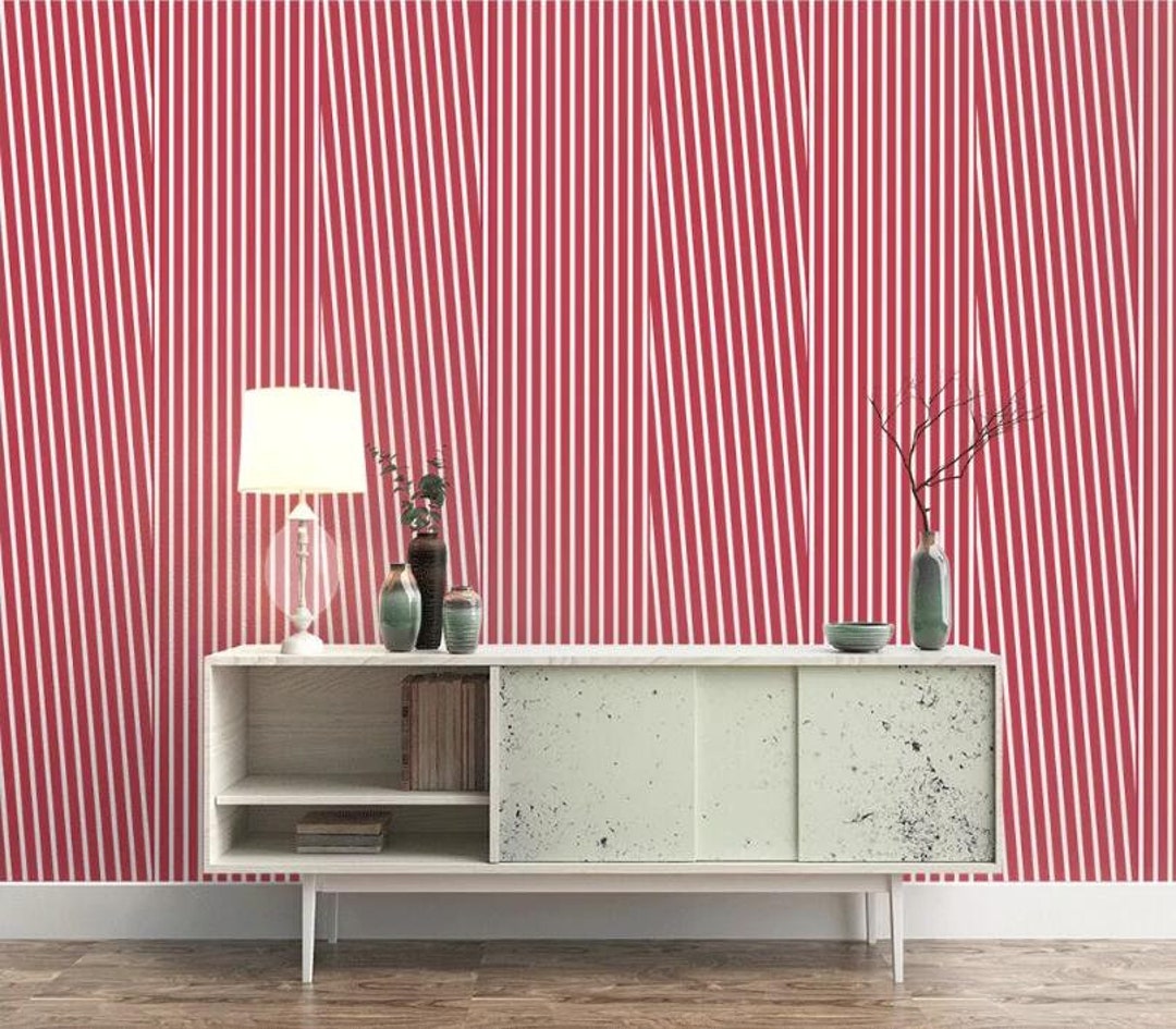 3D Red Line A2956 Removable Wallpaper Self Adhesive Wallpaper Extra ...
