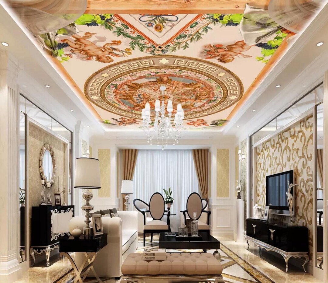 3D Yellow Angel C153 Ceiling Wallpaper Removable Self Adhesive ...