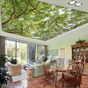3D Summer Forest CA433 Ceiling Wallpaper Removable Self Adhesive ...