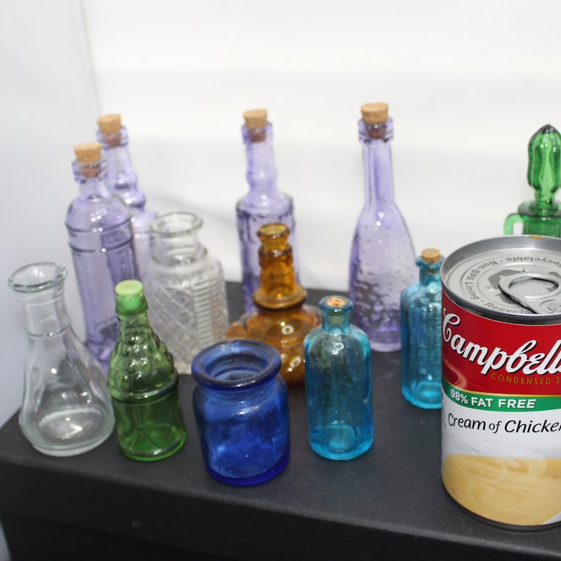 Colored Glass Bottles - Etsy