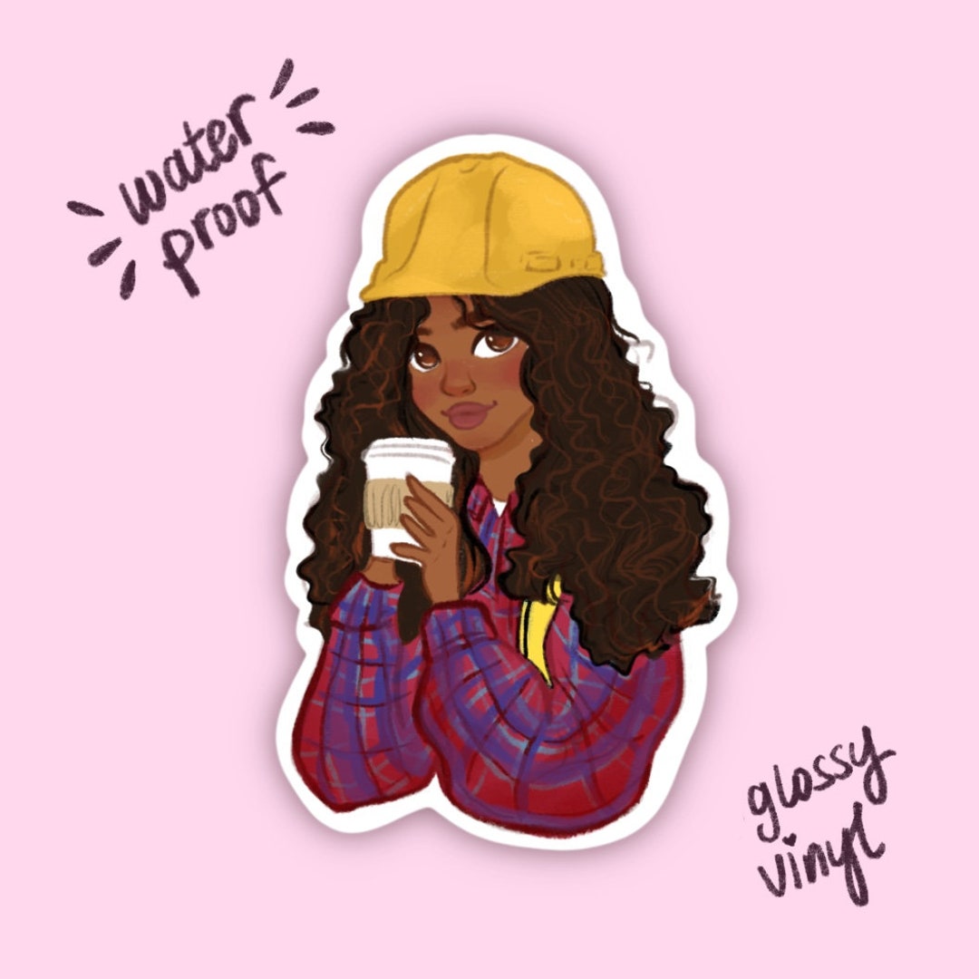 Waterproof Vinyl LDC Sticker | Construction Girl Sticker | Waterproof ...