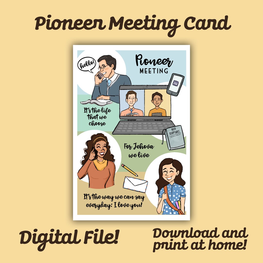 Pioneer Meeting Card DIGITAL DOWNLOAD - Etsy