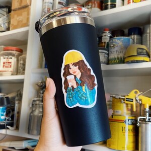 Waterproof Vinyl LDC Sticker Construction Girl Sticker Waterproof ...