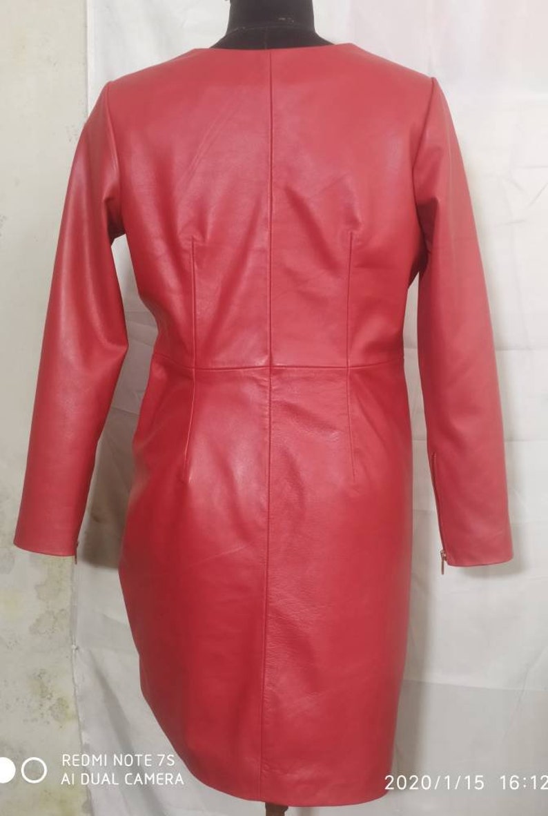 Handmade Women's lamb Skin Leather Dress Leather Outfit | Etsy