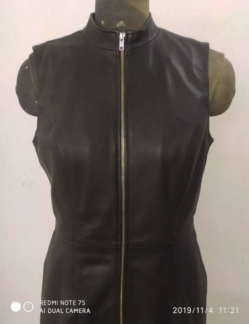 Handmade Women's lamb Skin Leather Dress Leather Outfit | Etsy