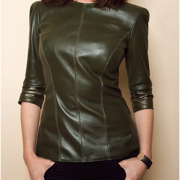 Leather Blouse - Etsy