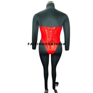 Handmade Women's Leather "strapless Leather Bodysuit - Sexy High-cut ...