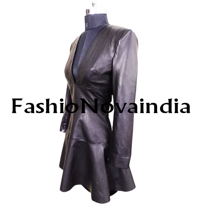 Handmade Women's Lamb Skin Leather Dress Leather Outfit - Etsy