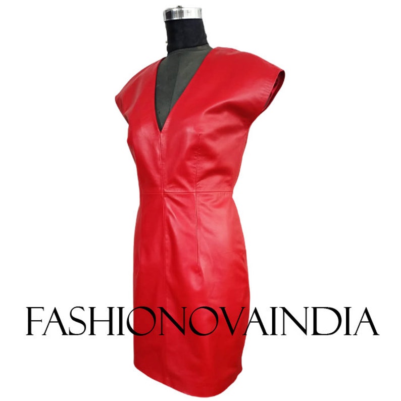 Handmade Women's Lamb Skin Leather Dress Leather Outfit | Etsy