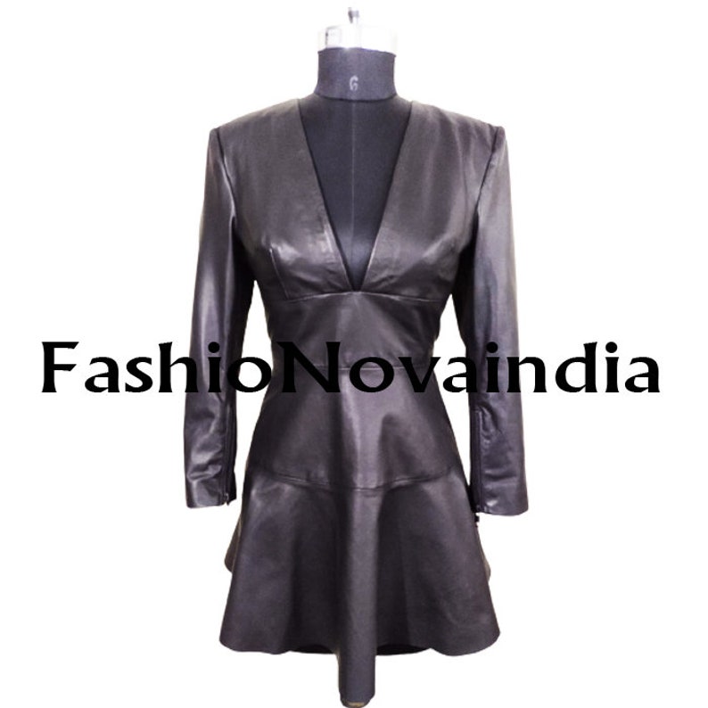 Handmade Women's Lamb Skin Leather Dress Leather Outfit - Etsy