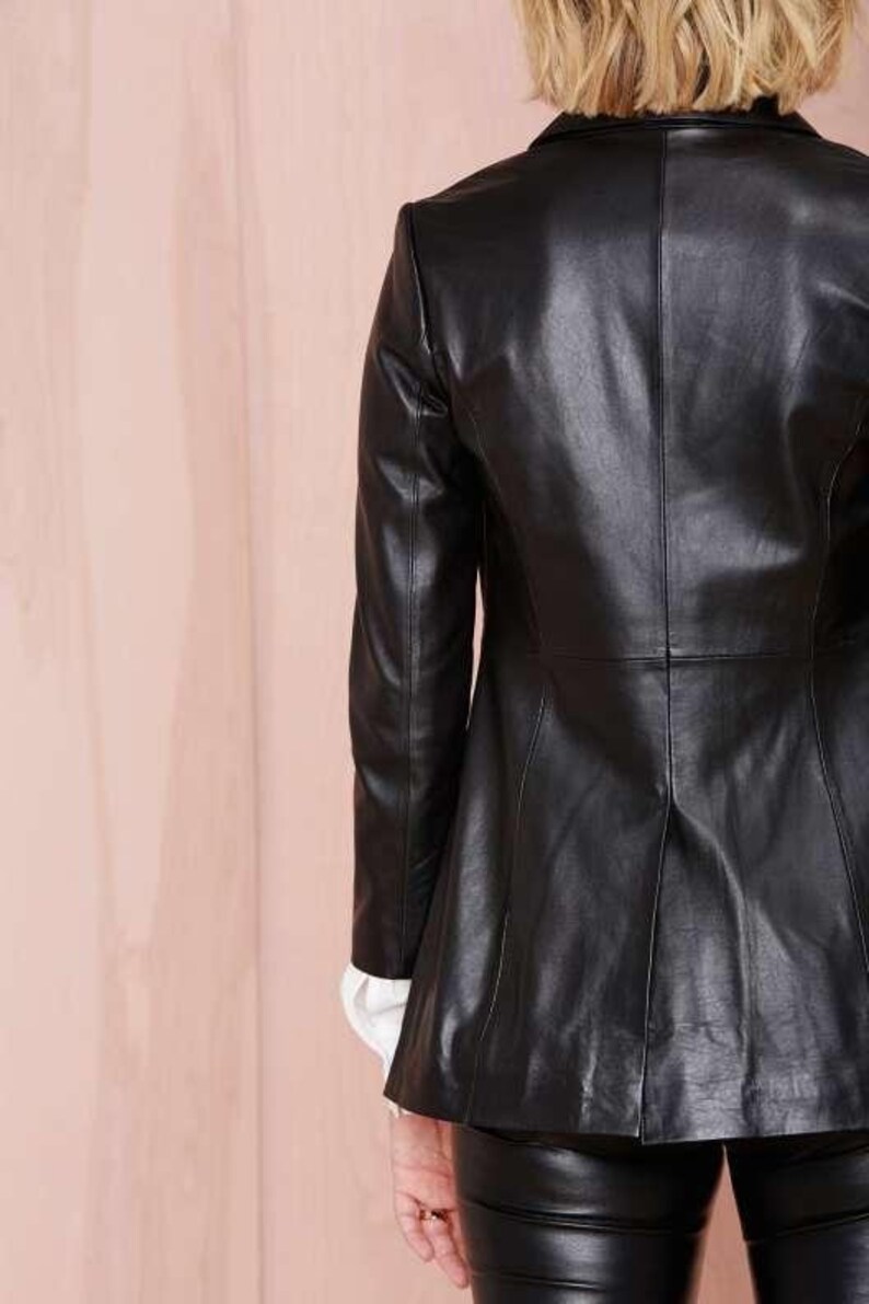 Handmade Women's Lamb Skin Leather Celebrity Coat | Etsy