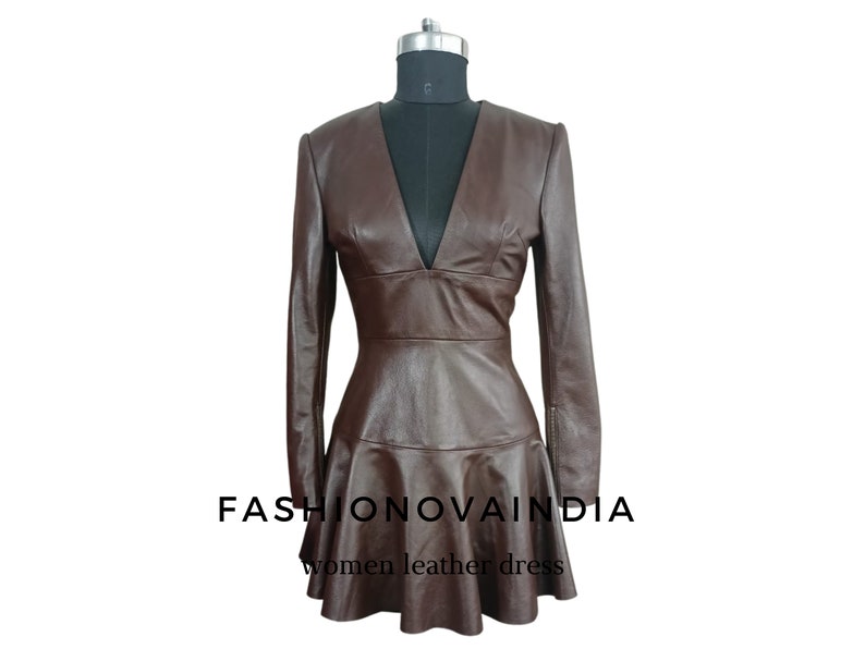 Handmade Women's Lamb Skin Leather Dress Leather Outfit - Etsy