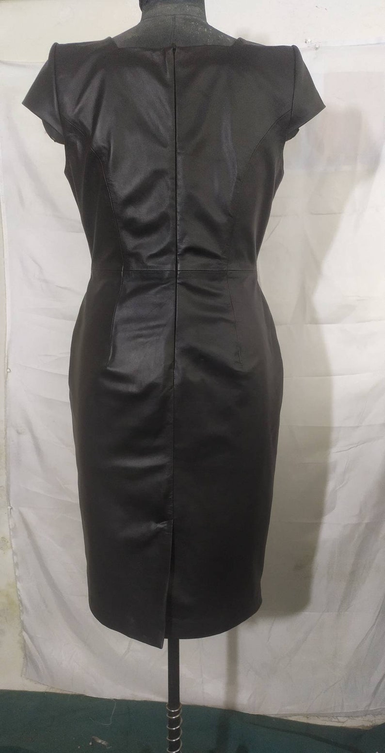 Handmade Women's lamb Skin Leather Dress Leather Outfit | Etsy