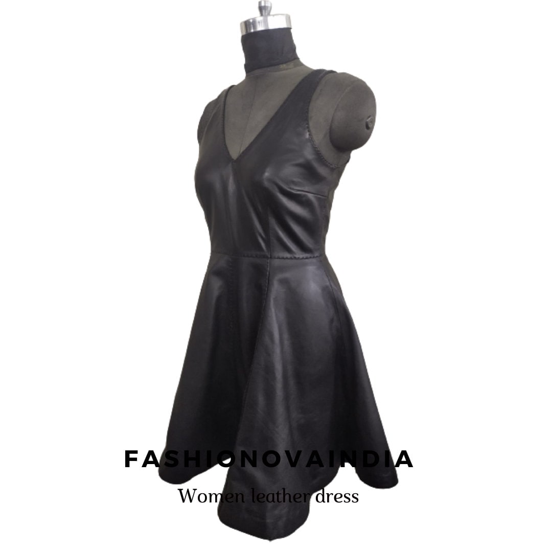 Handmade Women's lamb Skin Leather Dress soft Leather | Etsy