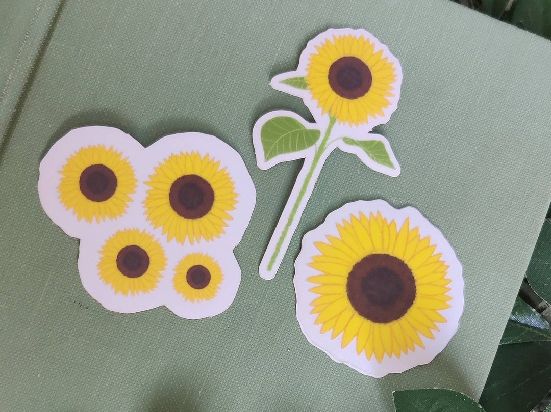 Sunflower Sticker Bundle Plant Lovers Sunshine Sticker Gifts - Etsy