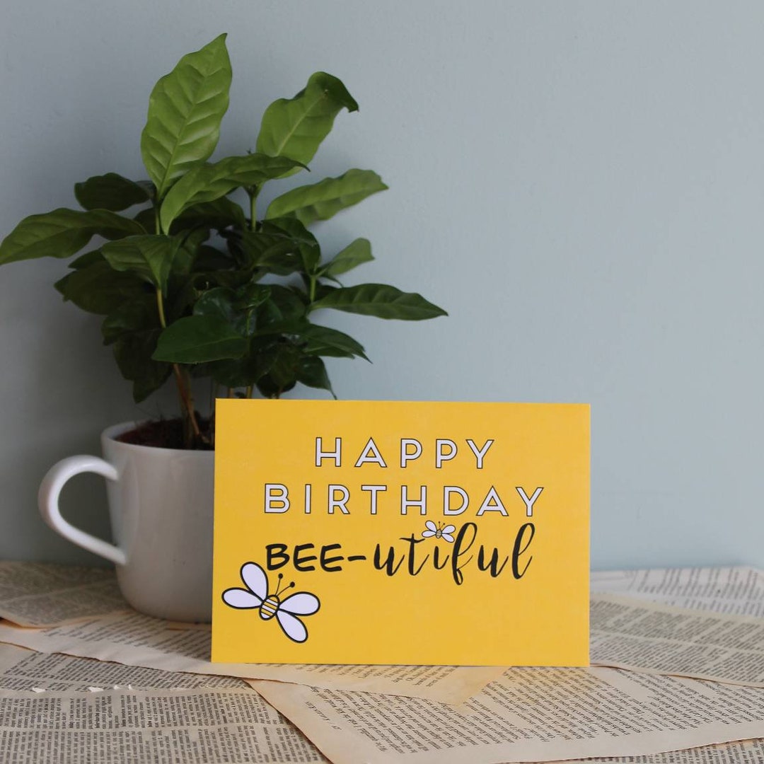 Happy Birthday Bee-utiful Card - Etsy