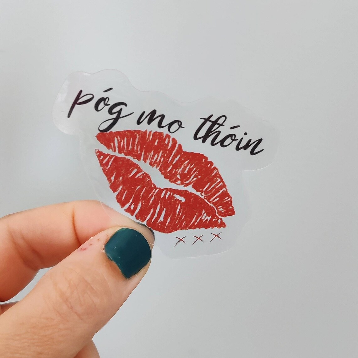 Póg mo thóin kiss my ass transparent Irish lips sticker | Etsy