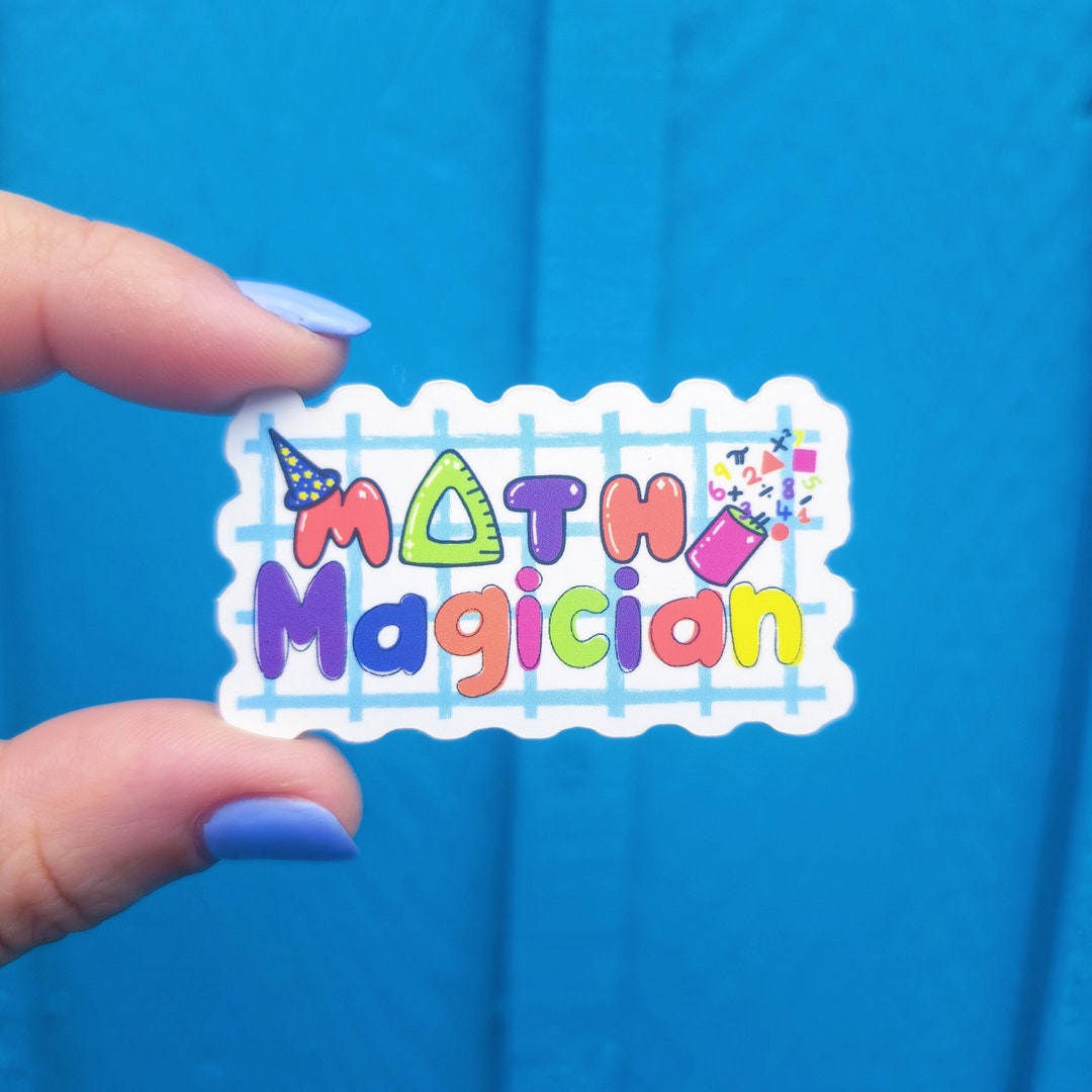 Math Magician Maths Themed Kids School Sticker - Etsy