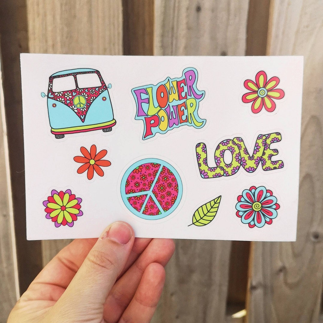 60s Themed Sticker Sheet - Etsy