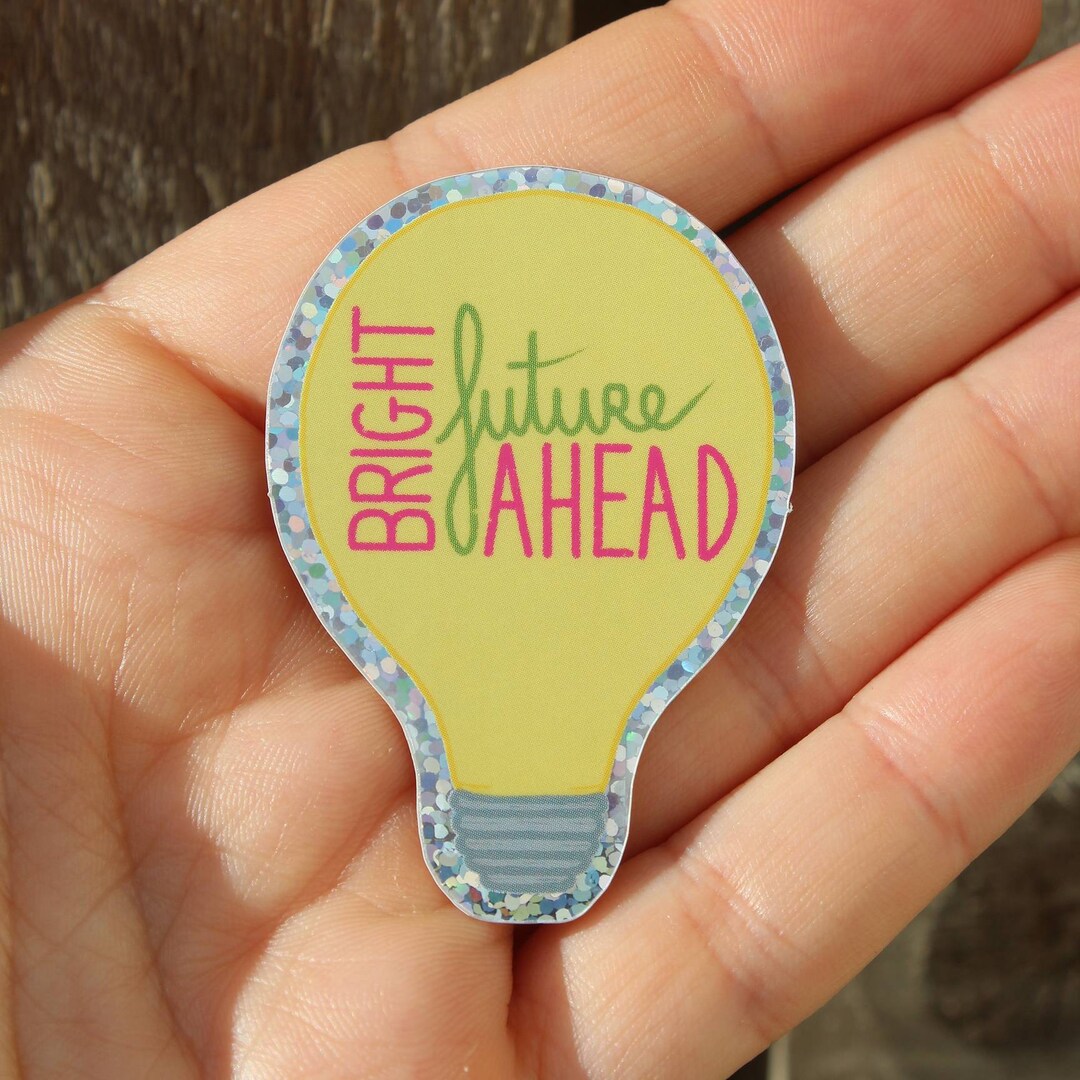 Positivity Bright Future Ahead Lightbulb Glitter Sticker for Kids - Etsy