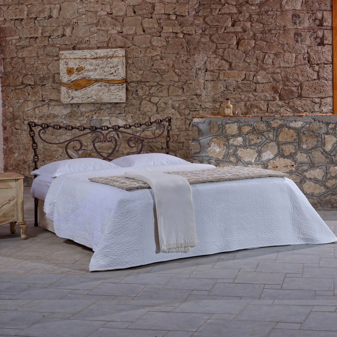 Bed GALINI With Sculpted Handmade Iron Bed Industrial Design Handmade ...