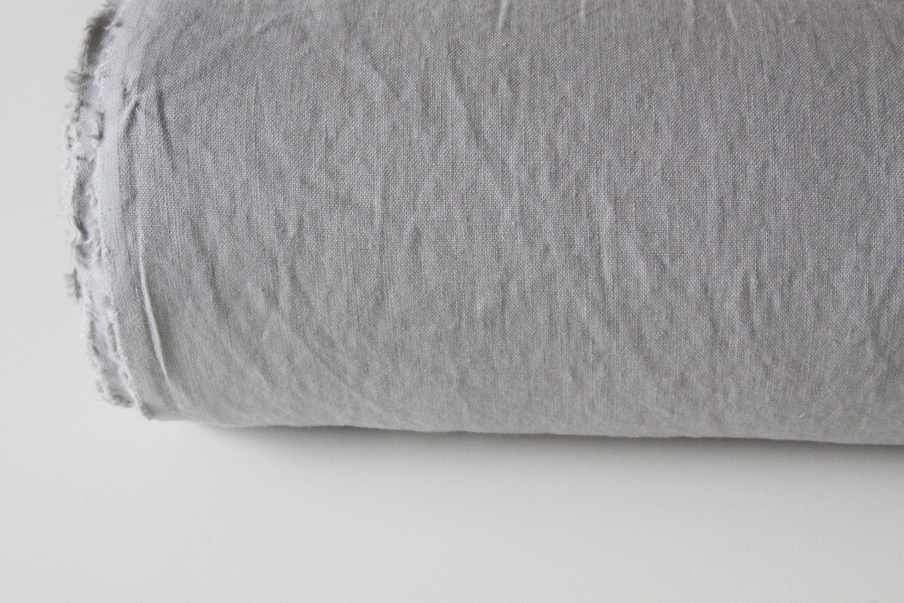 Grey Linen Fabric Softened Linen by Yard Gray Fabric | Etsy