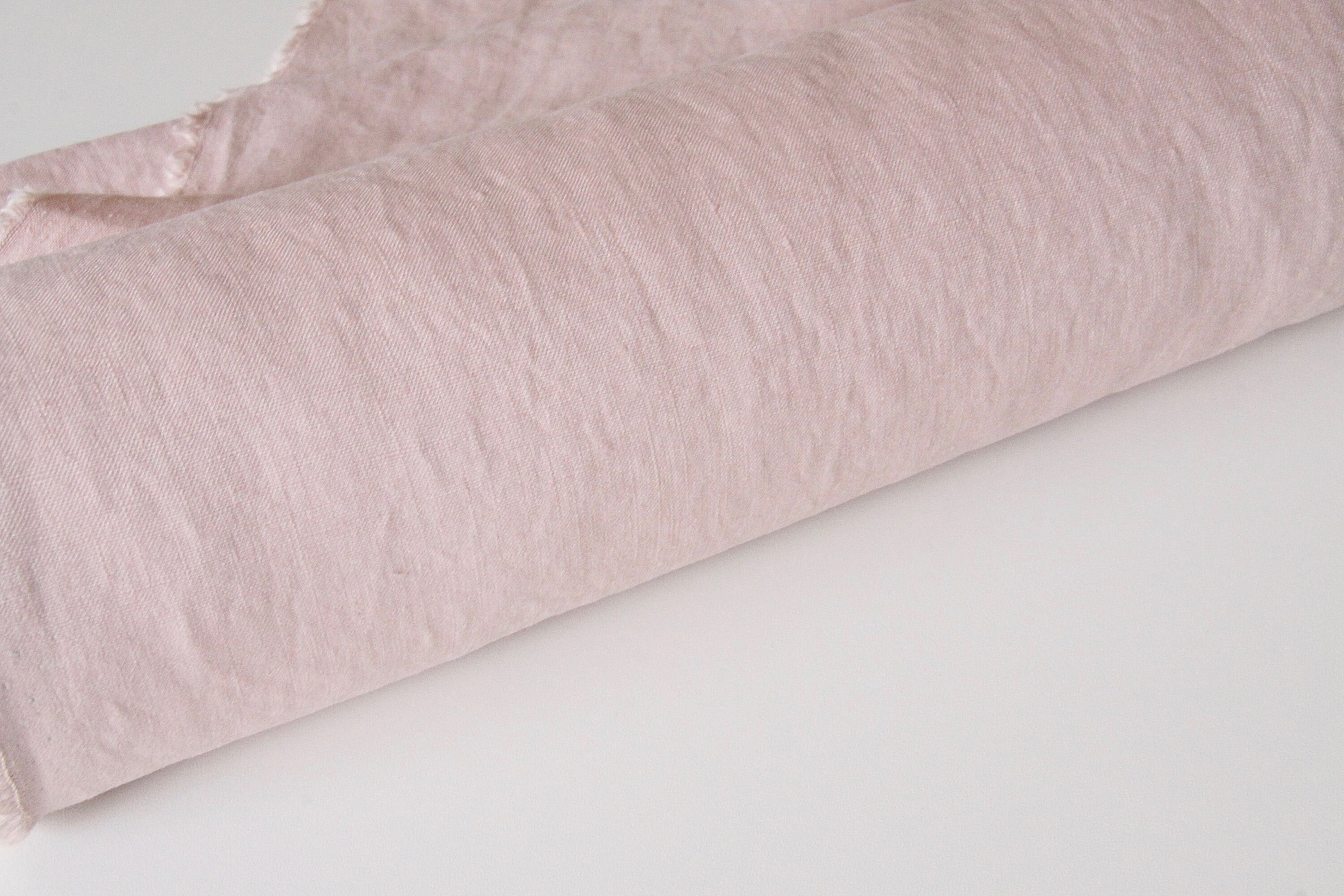 Dusty Rose Linen Fabric Softened Blush Fabric by Yard Flax - Etsy