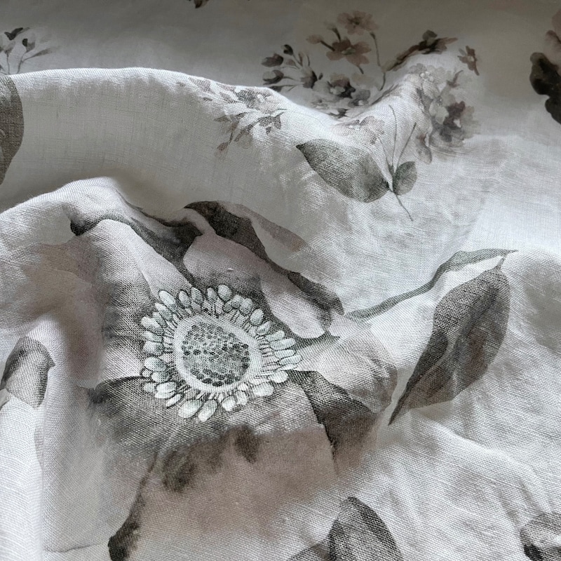Floral Linen Fabric - Etsy