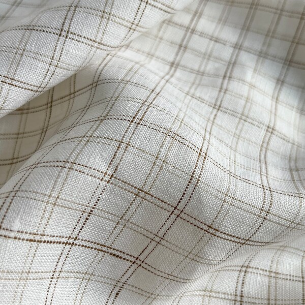 Checked Linen Fabric - Etsy