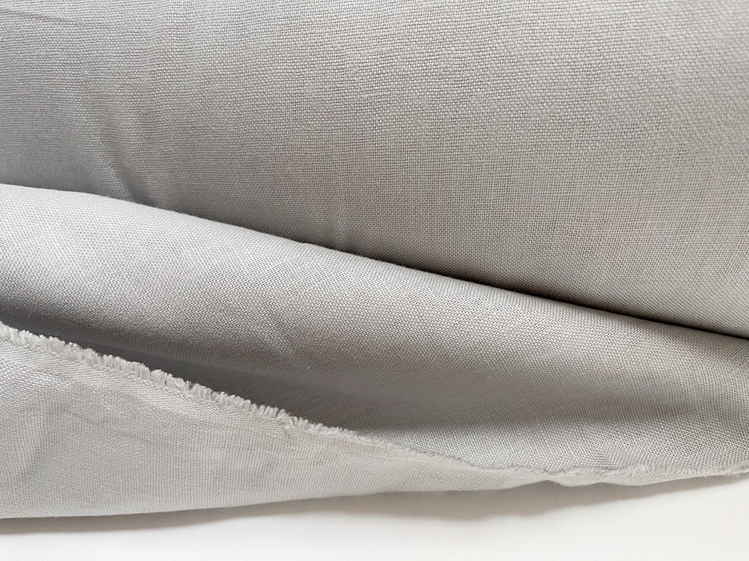 Light Grey Linen Fabric - Heavy Weight, Neutral Upholstery Fabric, Home ...