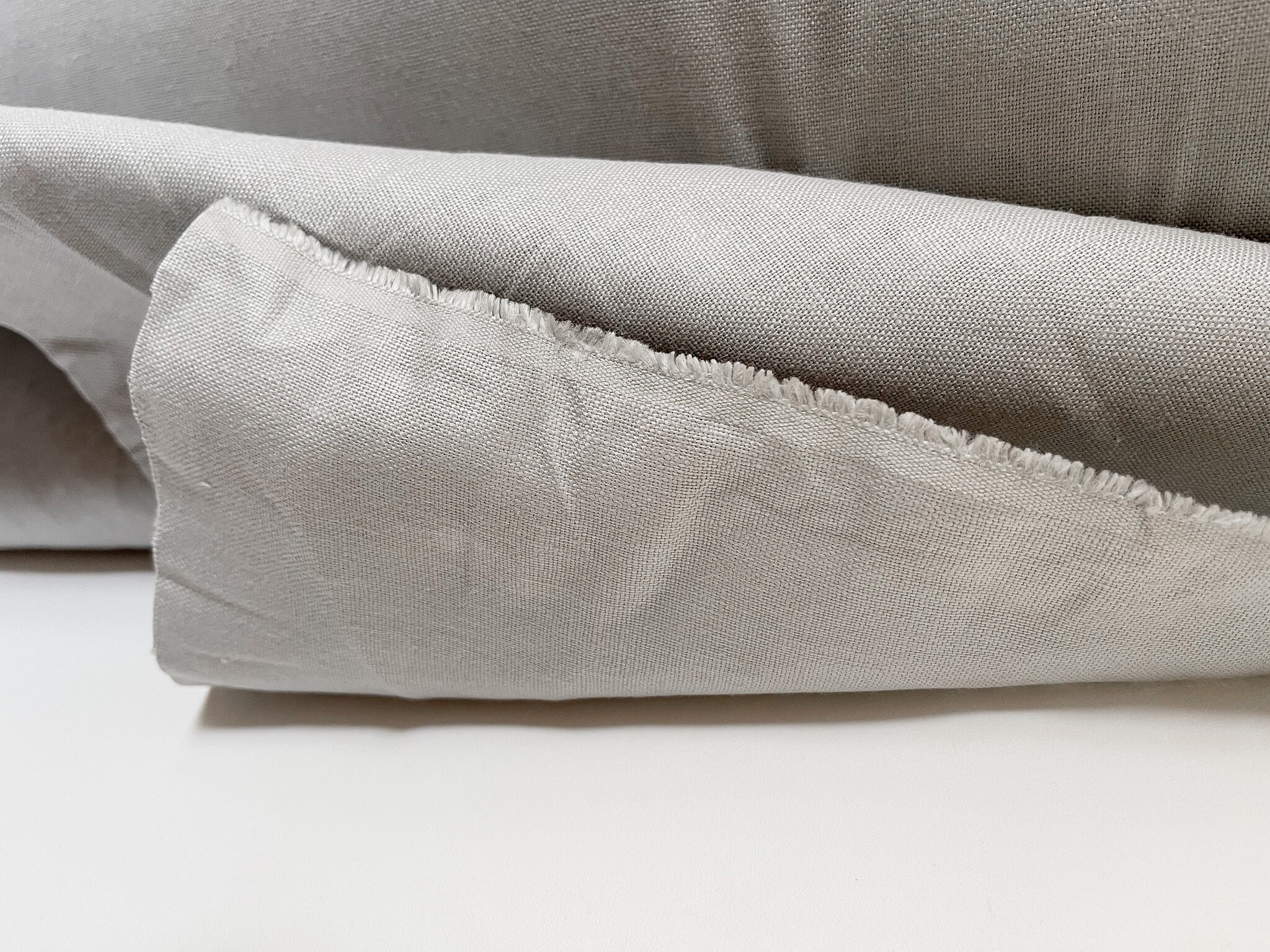 Light Grey Linen Fabric Heavy Weight Neutral Upholstery | Etsy