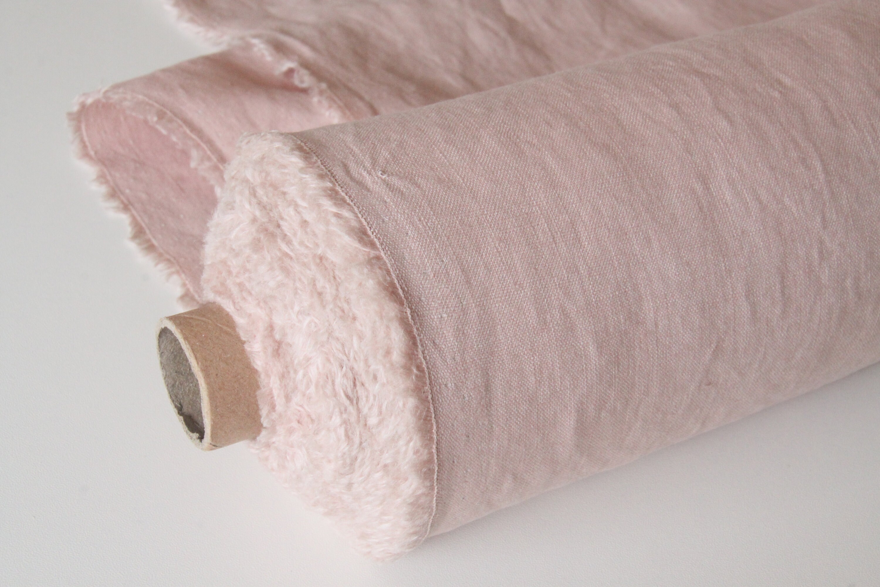 Dusty Rose Linen Fabric Softened Blush Fabric by Yard Flax - Etsy