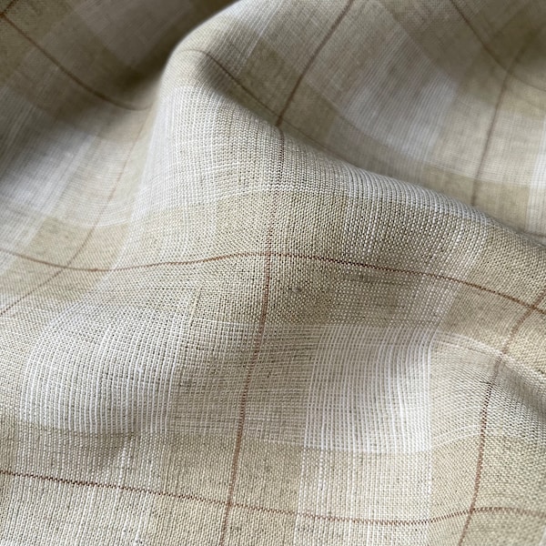 Checked Linen Fabric - Etsy
