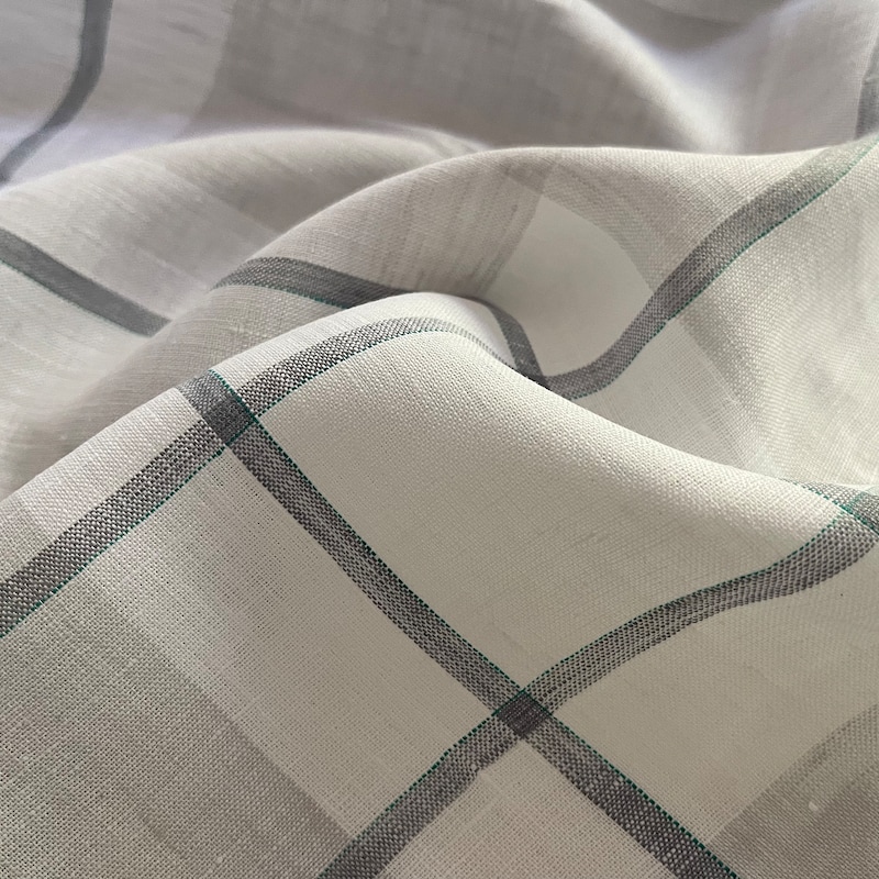 Checked Linen Fabric - Etsy