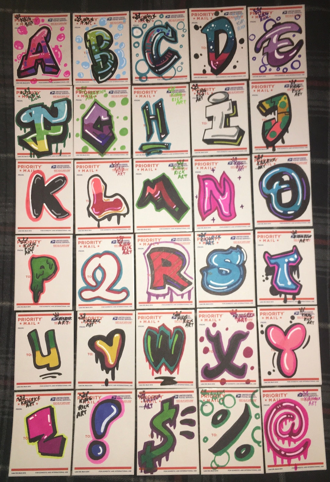 30 Graffiti Letters USPS 228 Sticker Art Slaps 2 - Etsy